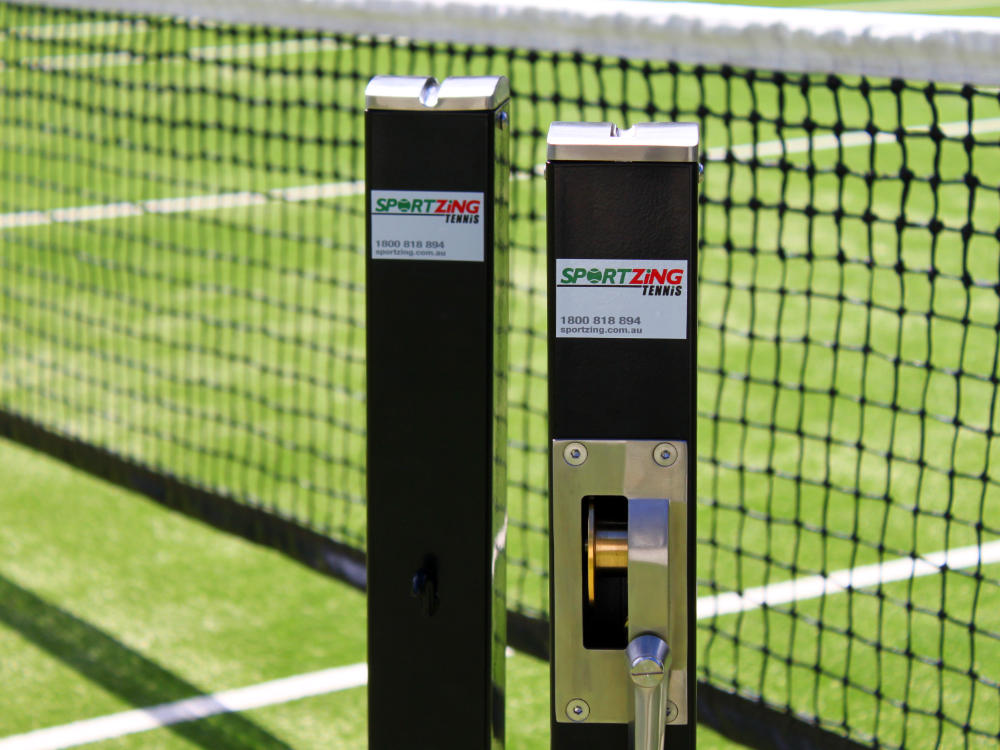 Tennis Net Post Pair with Baseplates | Sportzing Australia Tennis ...